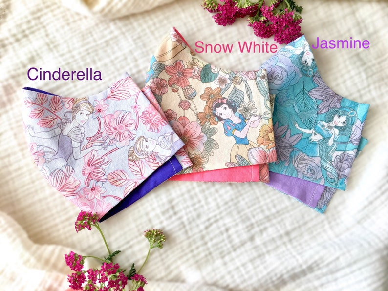 Disney Princess's Face Masks Floral Design | Etsy