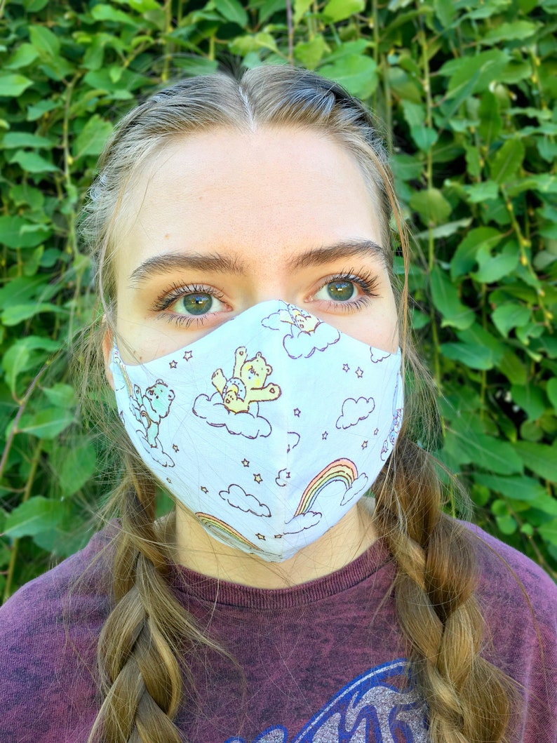 80's Throwback Care Bear Face Masks, Filter Pocket, Washable/reusable ...