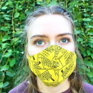 Willy Wonka Face Mask, Wonka Bar, Filter Pocket, Washable/reusable, 100 ...