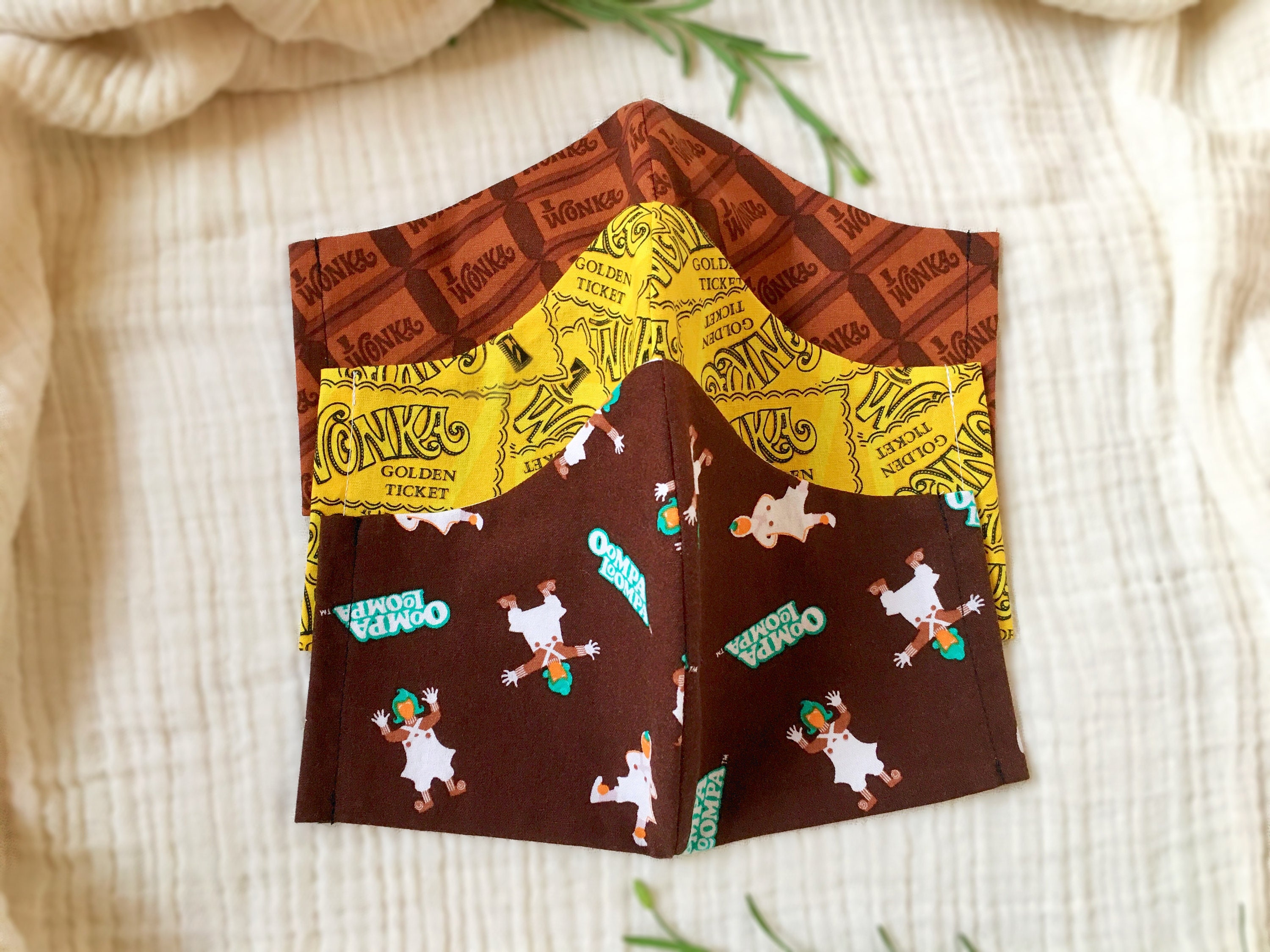 Willy Wonka Face Mask Wonka Bar Filter Pocket | Etsy