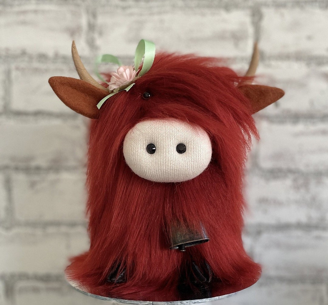 Highland Cow Gnome Sangria Red Cow Tiered Tray Decoration Spring Cow ...