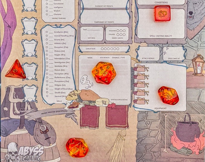 Cozy Inn Custom Character Sheet for Dnd 5e Dungeons and Dragons Table ...