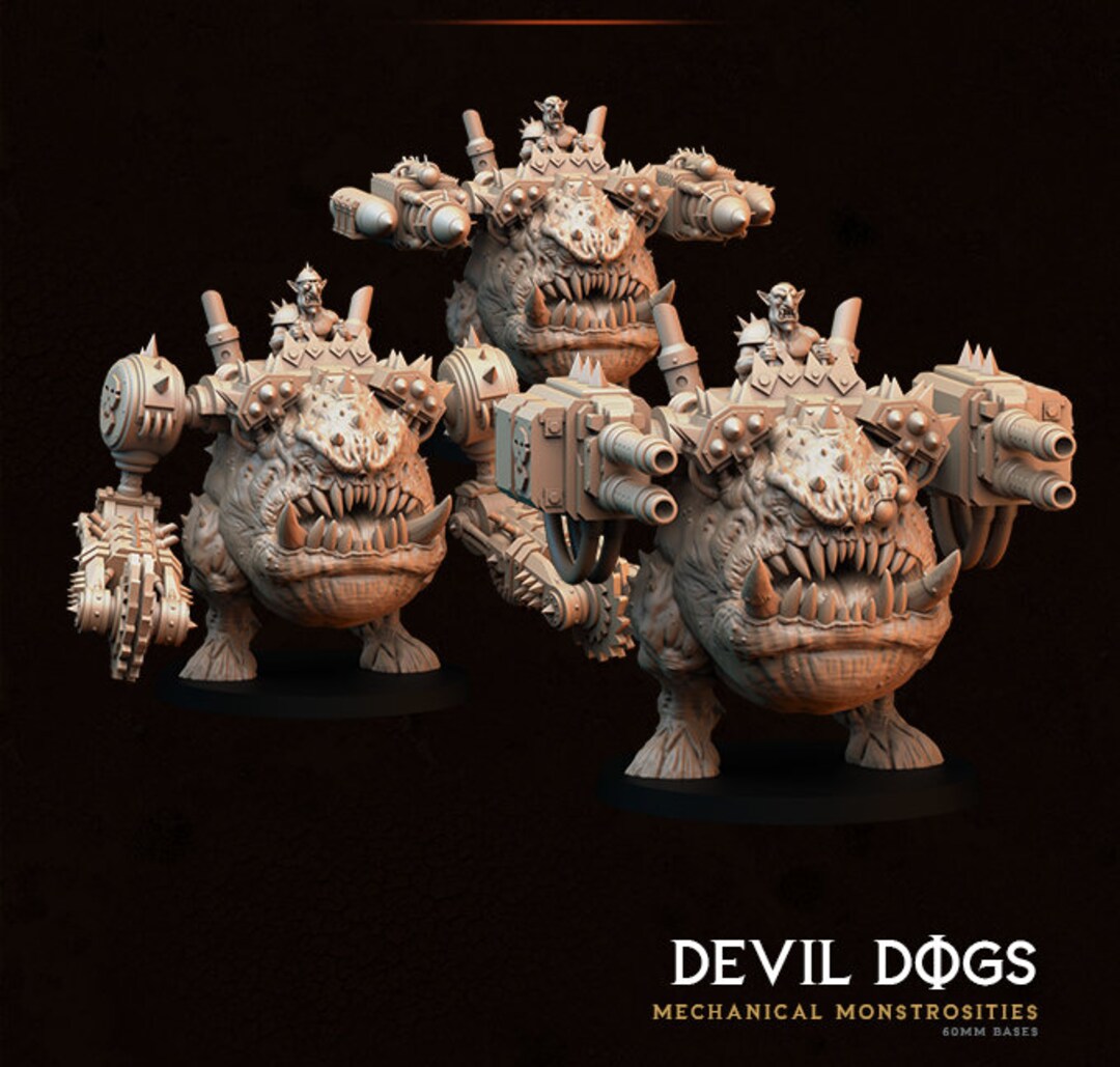 Devil Dog Orc Scraplandz Dark Gods Modular 3D Printed Sci-fi Figure - Etsy