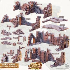 Town Ruins Modular Building Ruins 3D Resin Model Terrain Essentials 3 ...