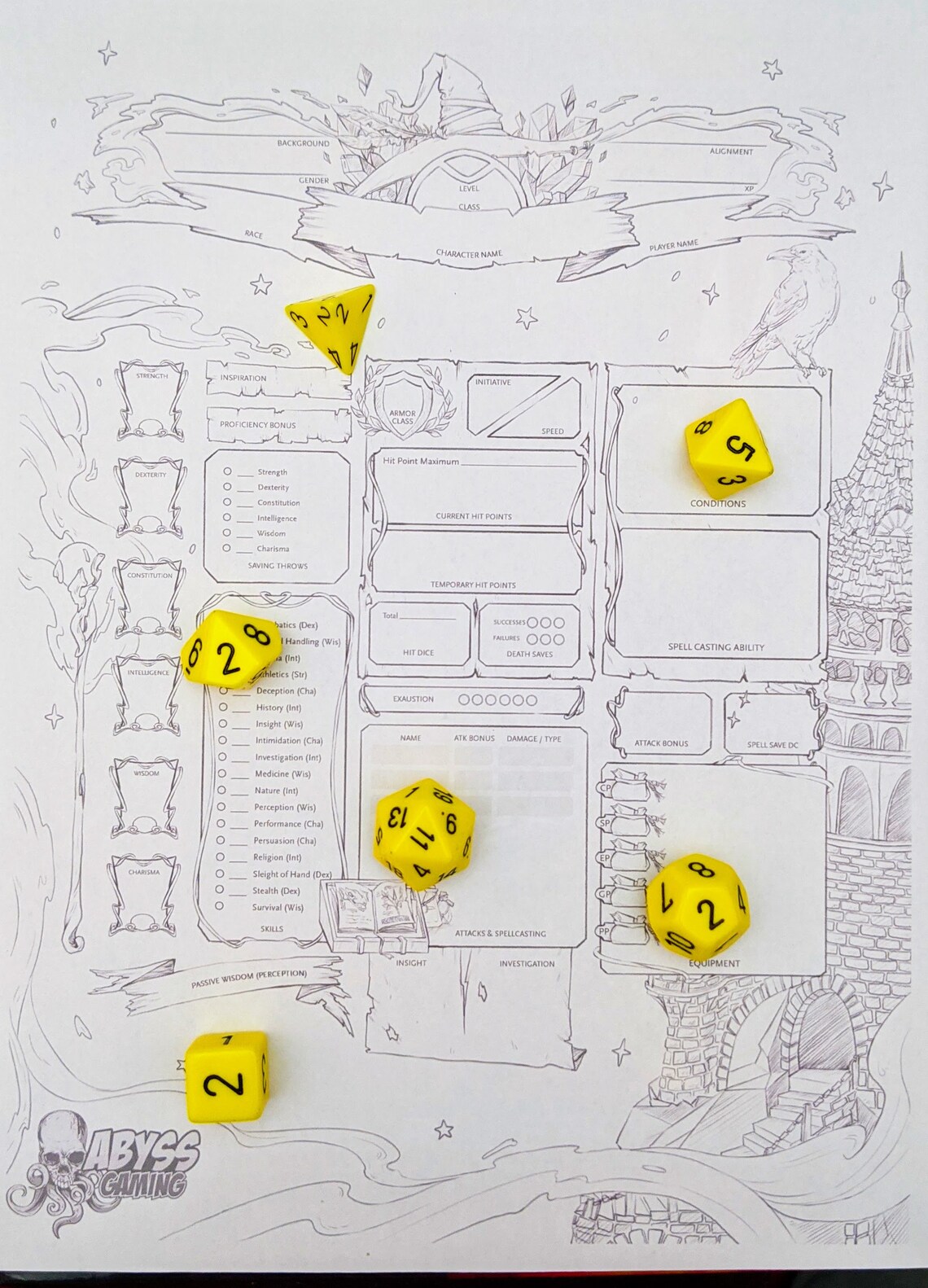 Arcane Magic Custom Character Sheet for DnD 5e Dungeons and | Etsy