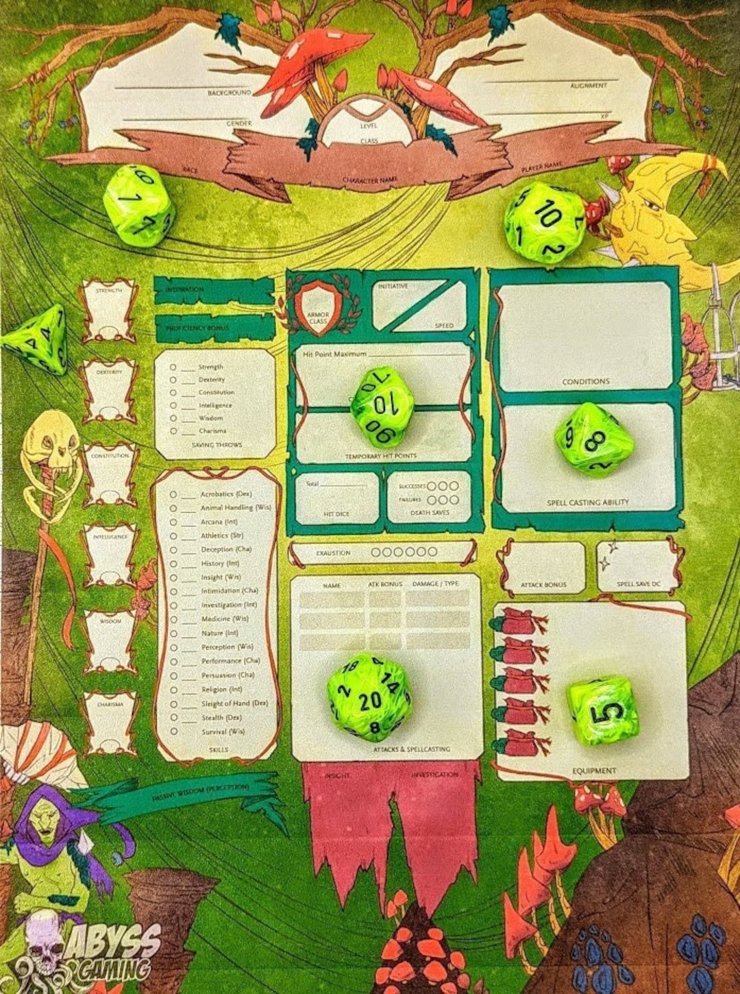 Goblin Caves Custom Character Sheet for Dnd 5e Dungeons and Dragons ...