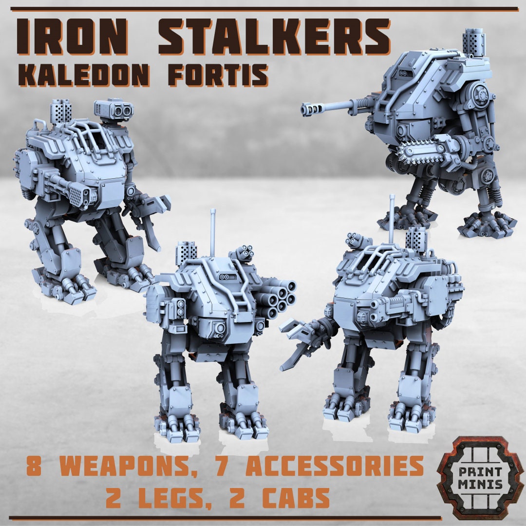 Iron Stalker Kaledon Fortis Mech Walker Print Minis Modular 3D Printed ...