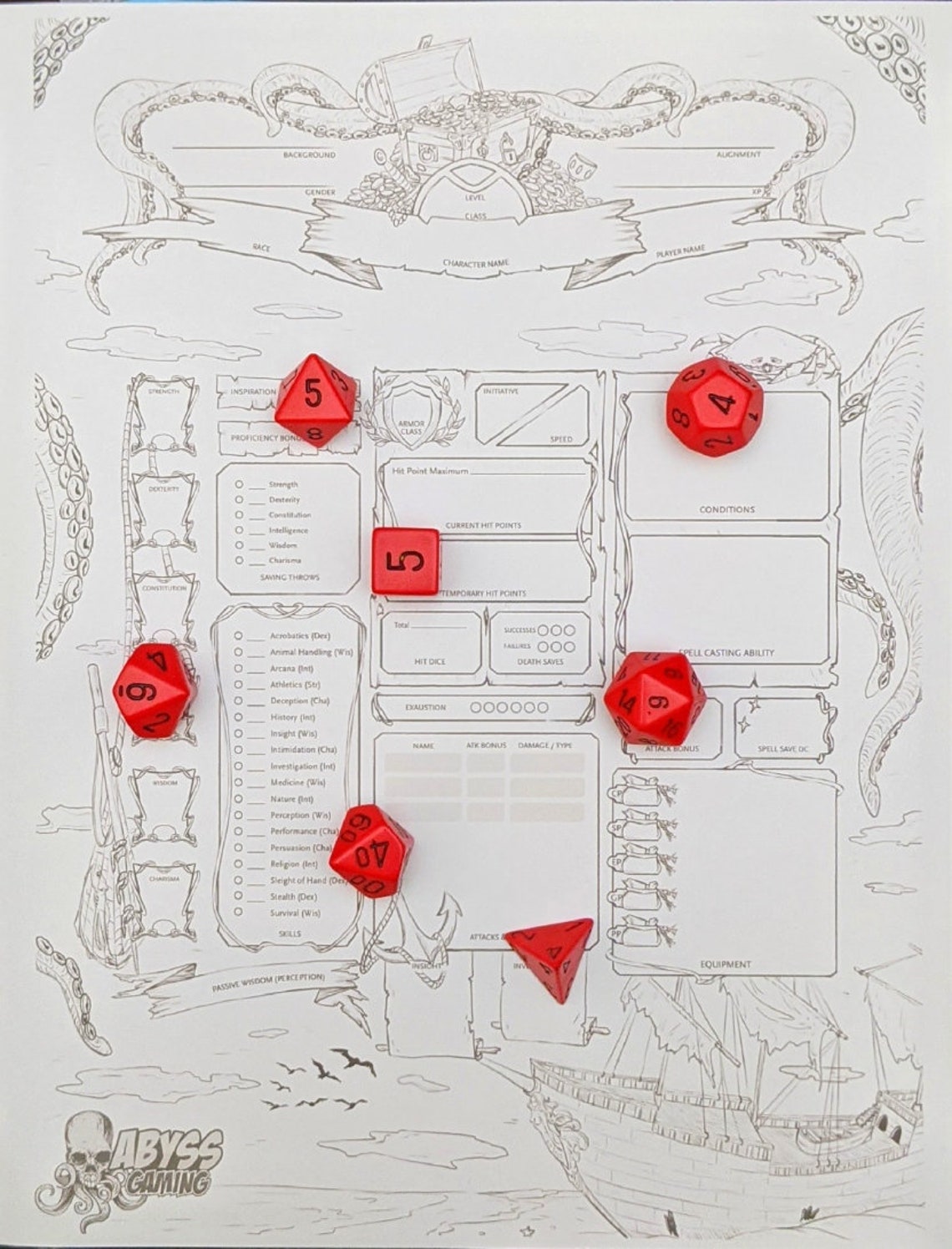 The Shipwreck Custom Character Sheet for Dnd 5e Dungeons and - Etsy