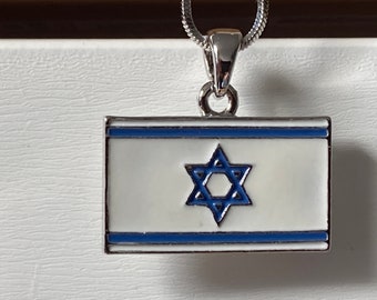 Israel Flag Necklace - Etsy