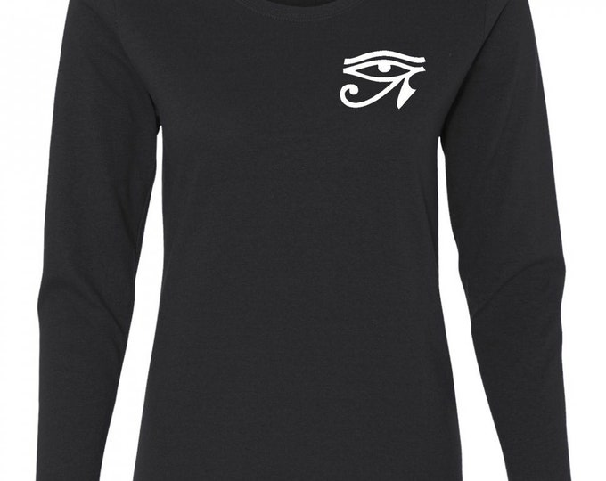 Eye of Ra Horus Egyptian Symbol Power Health Women's Long Sleeves T ...