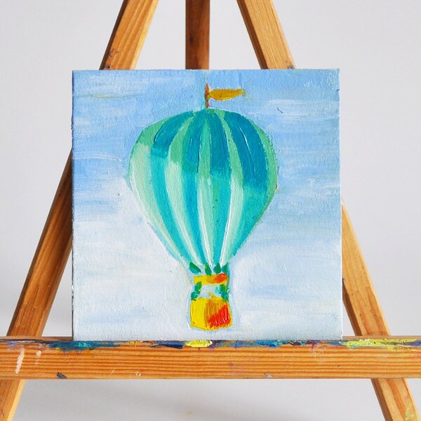 Hot Air Balloon Oil Painting - Etsy