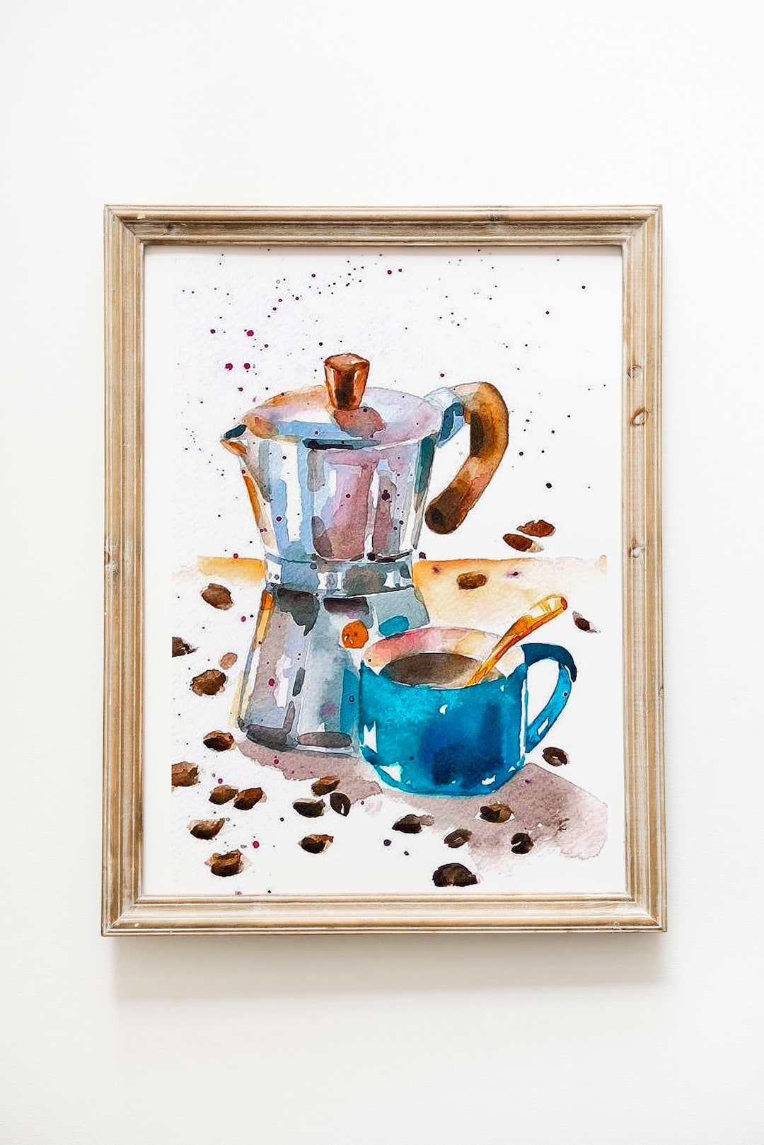 Coffee Cups Watercolor Painting Coffee Art Picture Coffe Original ...