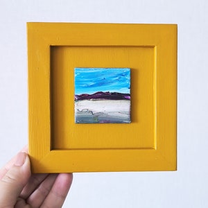 Small Abstract Painting, Mini Art Framed 5x5 Tiny Oil Gif, Miniature ...