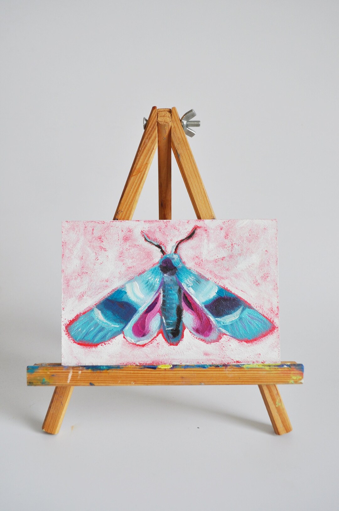 Moth Art, Night Moth Original Oil Painting, Insects Artwork, Night ...