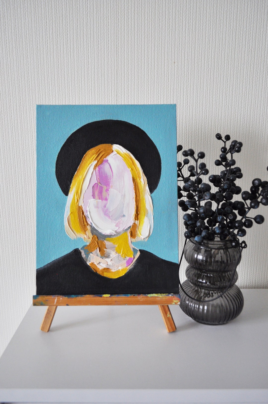 Original Oil Painting Faceless Portrait No Face Art Oil Square - Etsy