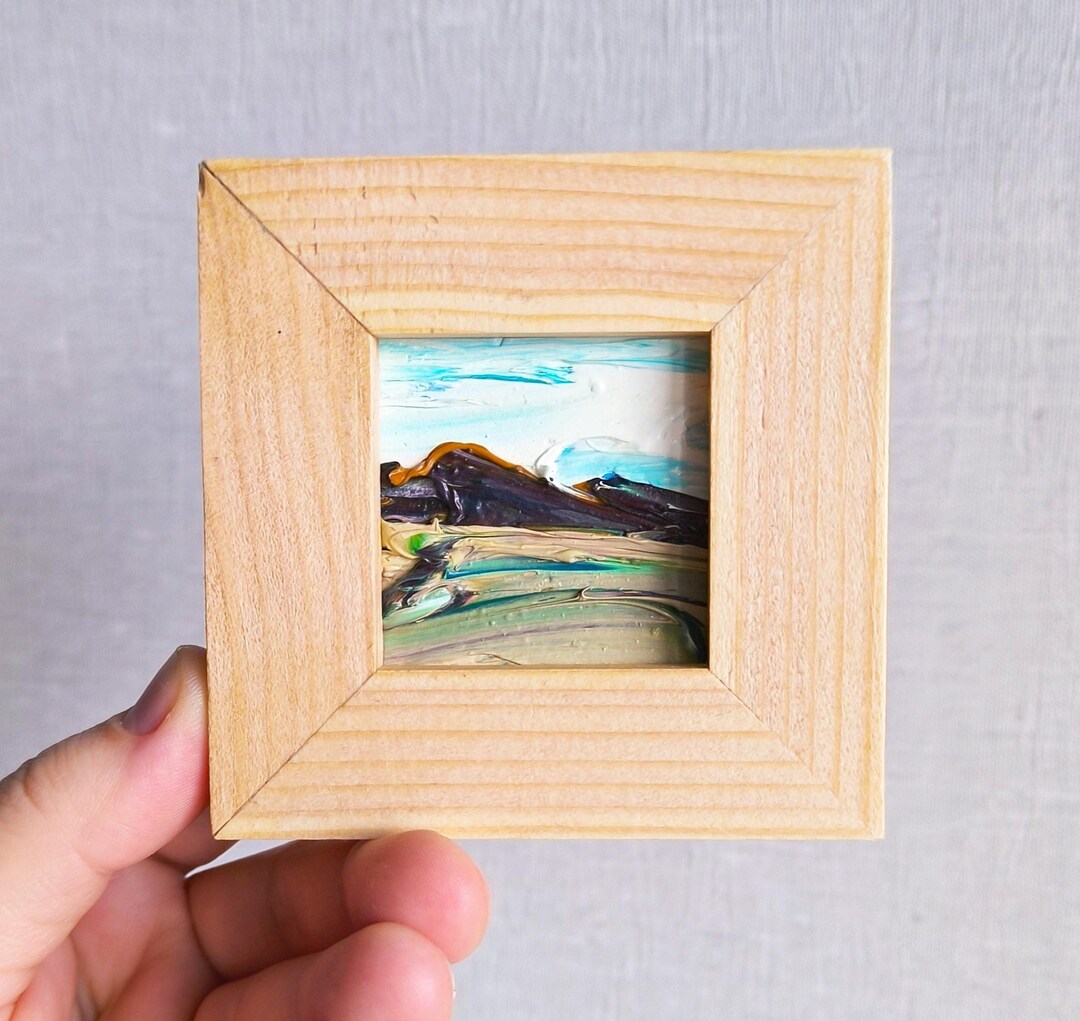 Mini Hand Painting, Small Landscape Original Oil Artwork, Abstract ...