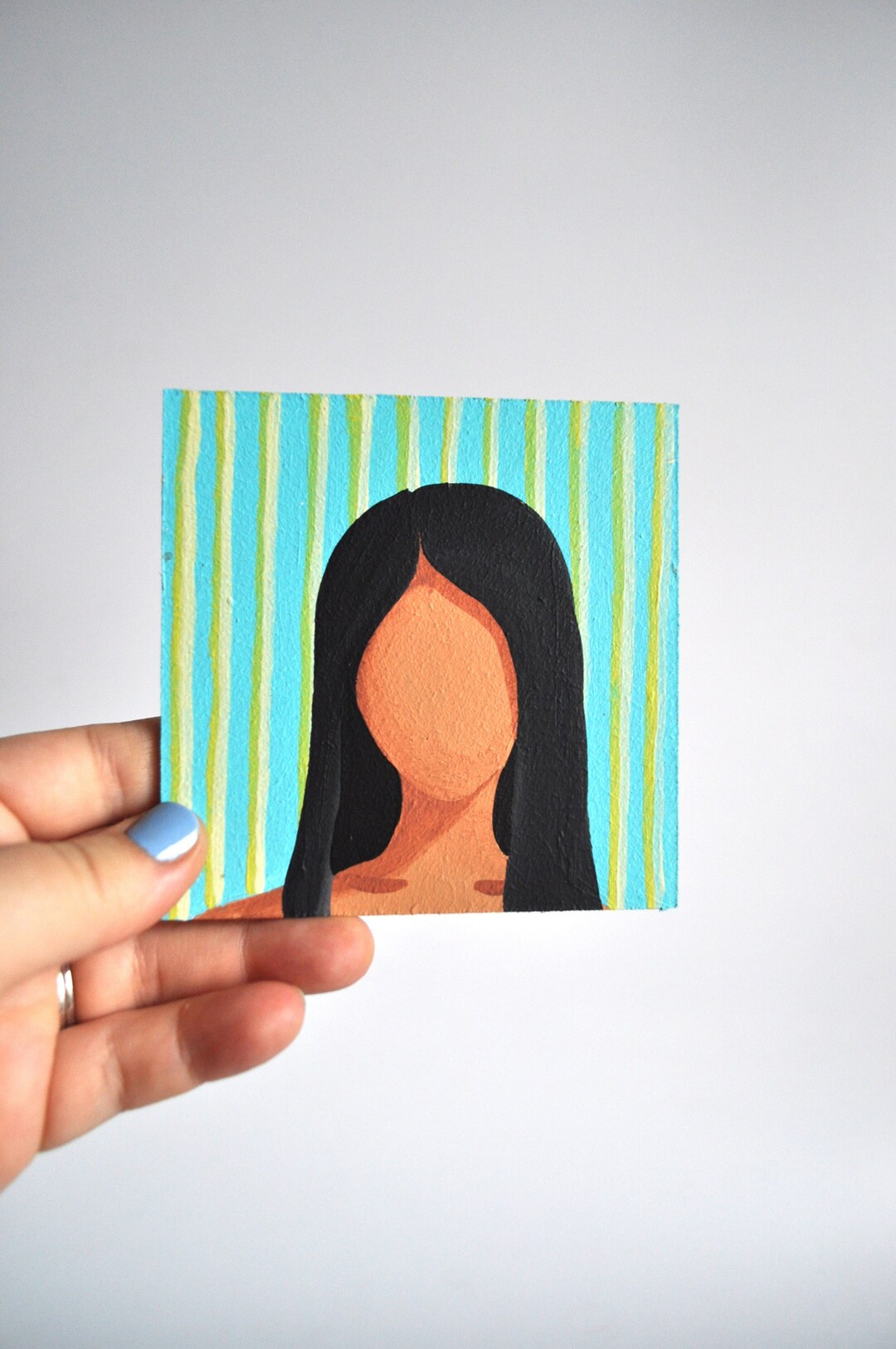 Faceless Painting Woman Portrait Original Acrylic Art Girl - Etsy