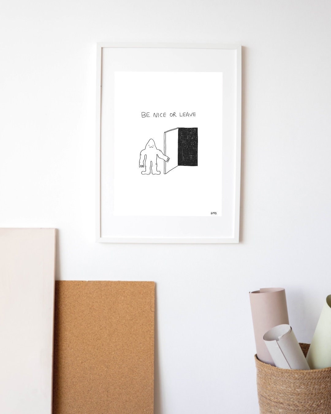 Be Nice or Leave, Sassy Quote Art Print, Funny Office Decor, Mental ...