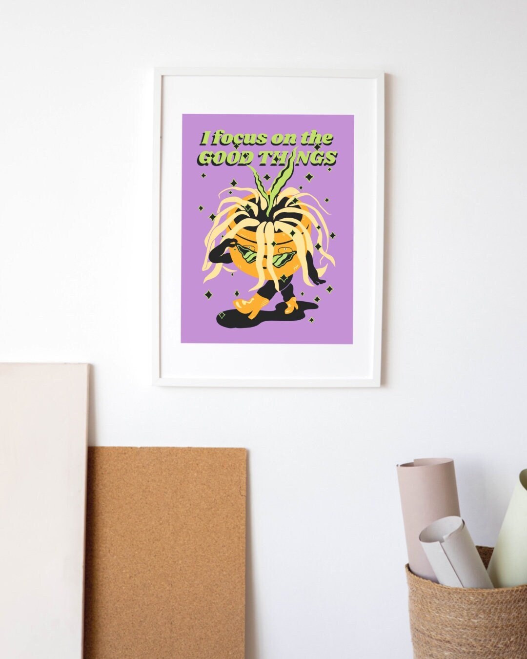 Positive Thinking Plant Art Print | Mental Health Poster | Sassy Plant ...