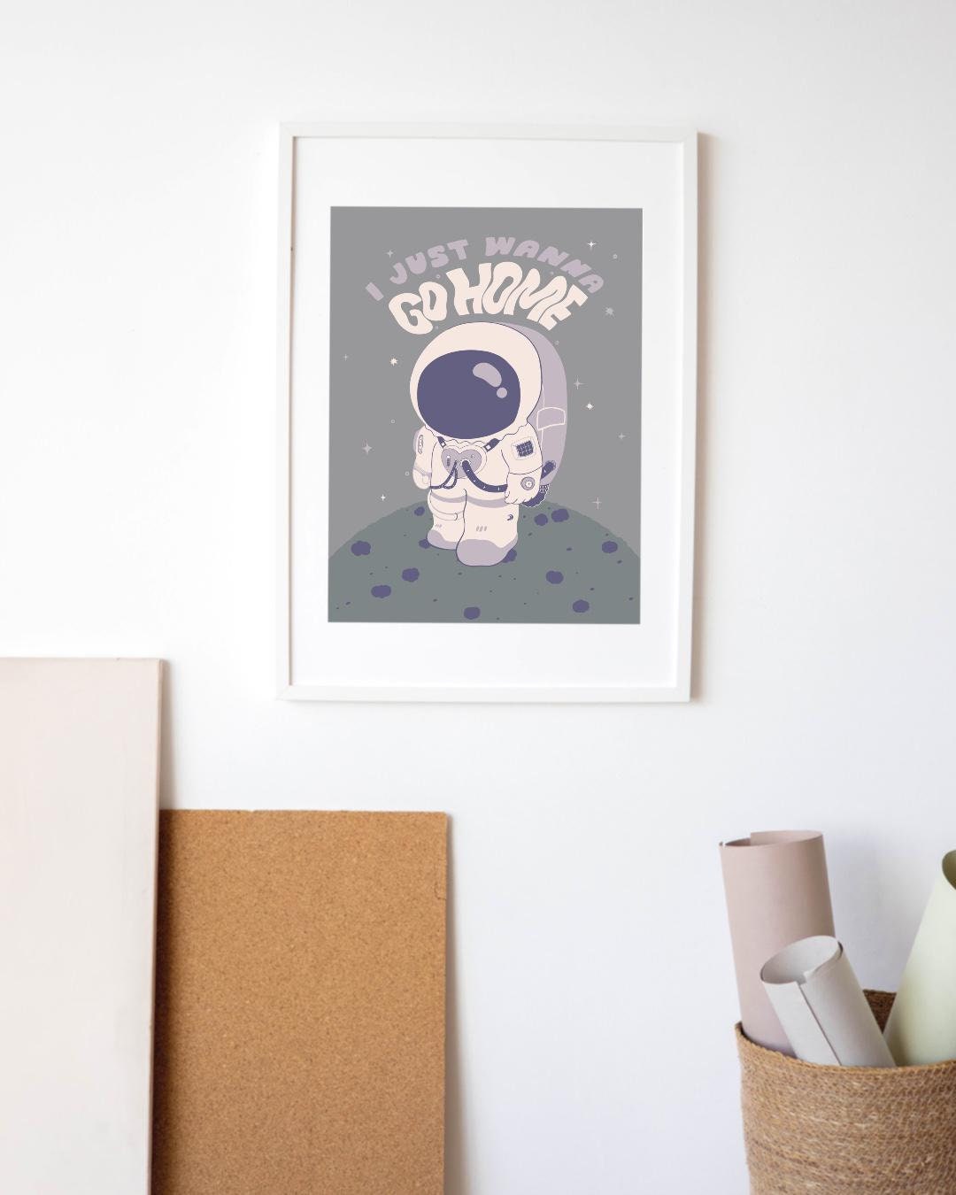 Astronaut Art Print, Mental Health Poster, Mindful Gift for Introvert ...
