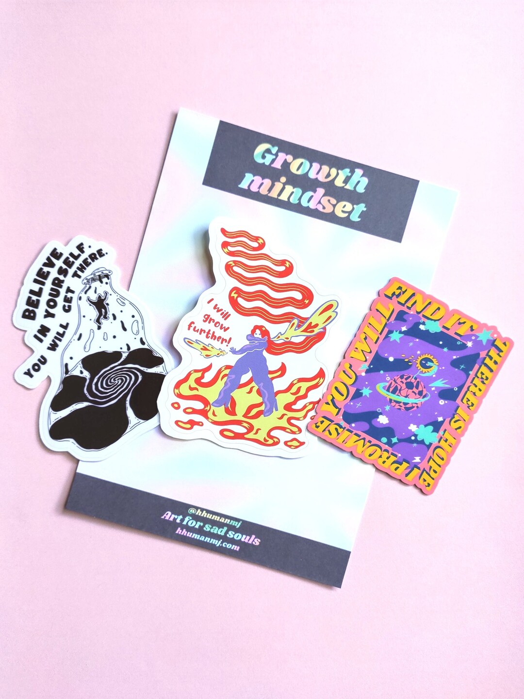 3 Growth Mindset Stickers Bundle | Self Care Sticker Pack | Therapy Art ...