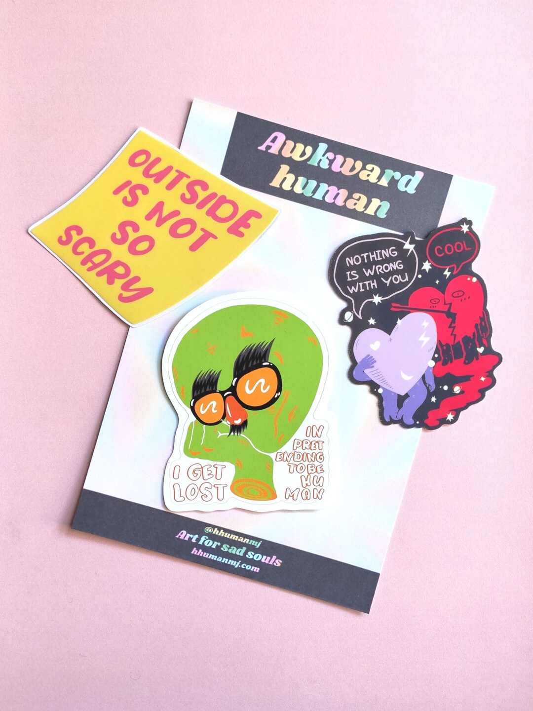 Socially Awkward Human Anxiety Sticker Pack, Waterproof Tumbler Bottle ...
