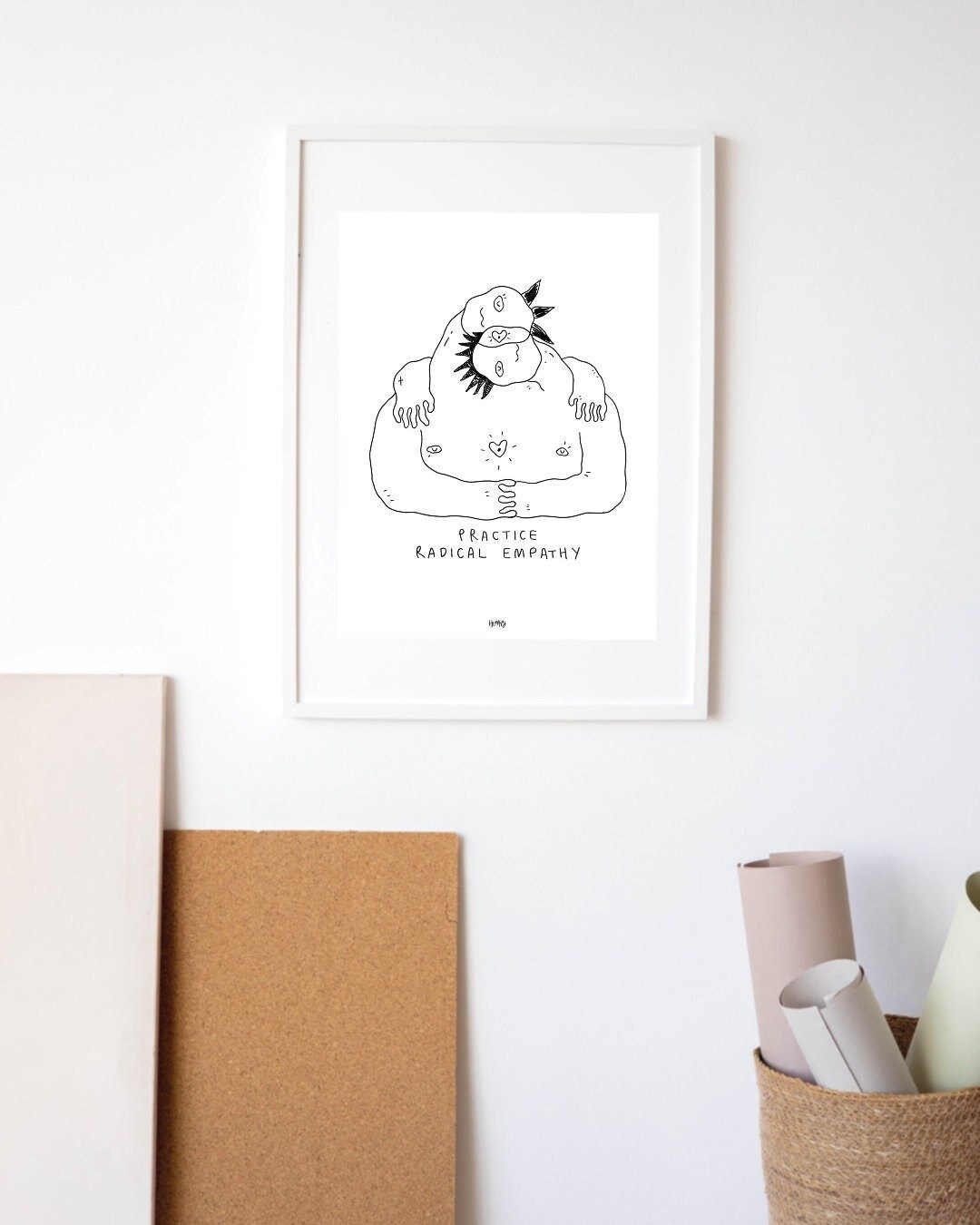 Practice Radical Empathy Art Print | Lovely Couple Black and White Line ...