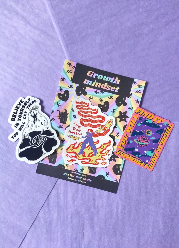 3 Growth Mindset Stickers Bundle Self Care Sticker Pack - Etsy