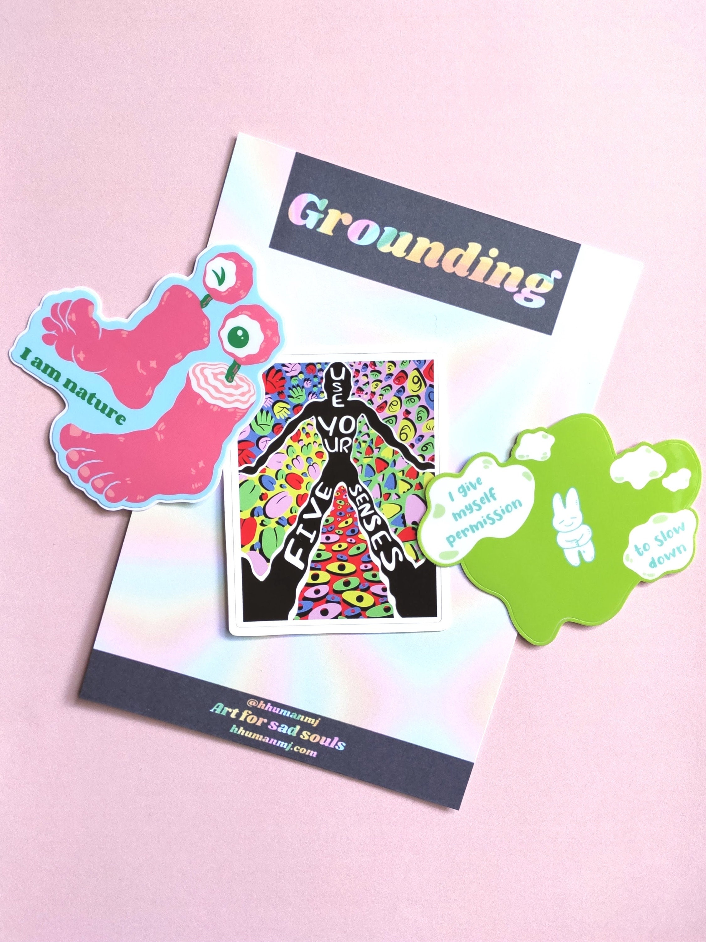 Grounding Earthing Calming Sticker Pack Anxiety Coping - Etsy Australia