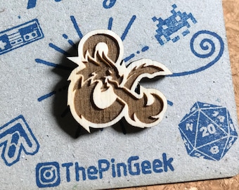 DND D20 Dice - Hat or Bag Pin Accessory - Laser Cut / Wood Etched - Etsy