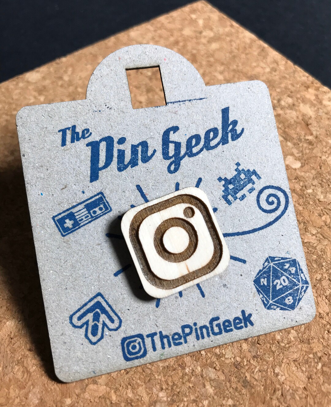 Instagram Logo Lapel Pin - Laser Cut / Wood Etched - Social Media ...