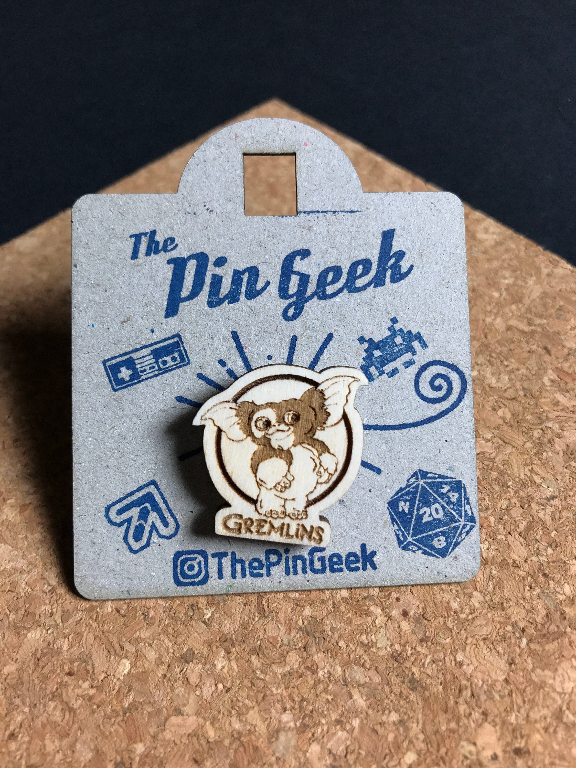 Gremlins Movie Vintage Pin Laser Cut / Wood Etched Super Cute and Fun ...