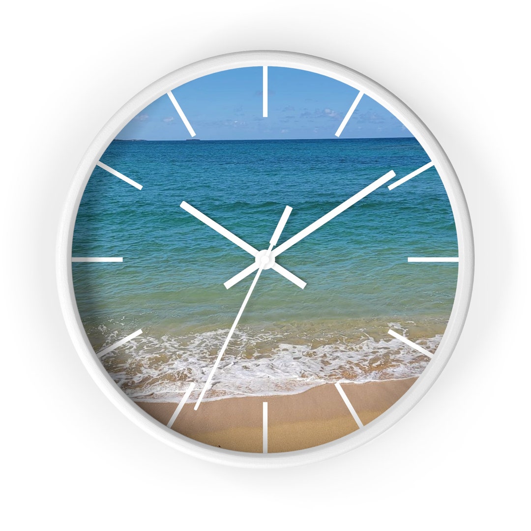 Beach Wall Clock With Line Separator - Etsy