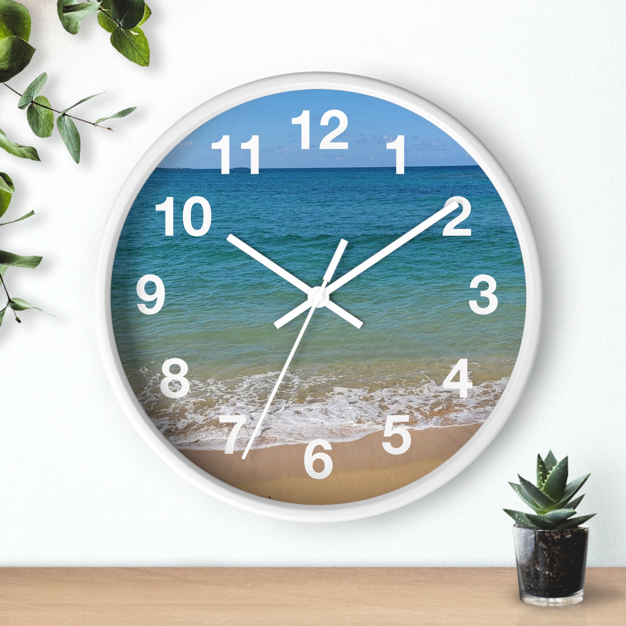 Beach Wall Clock With Number Separator - Etsy
