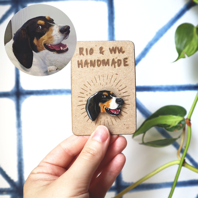 Pet Portrait Pins| Personalized Pet Pin| Hand Painted| Custom Cat Dog ...