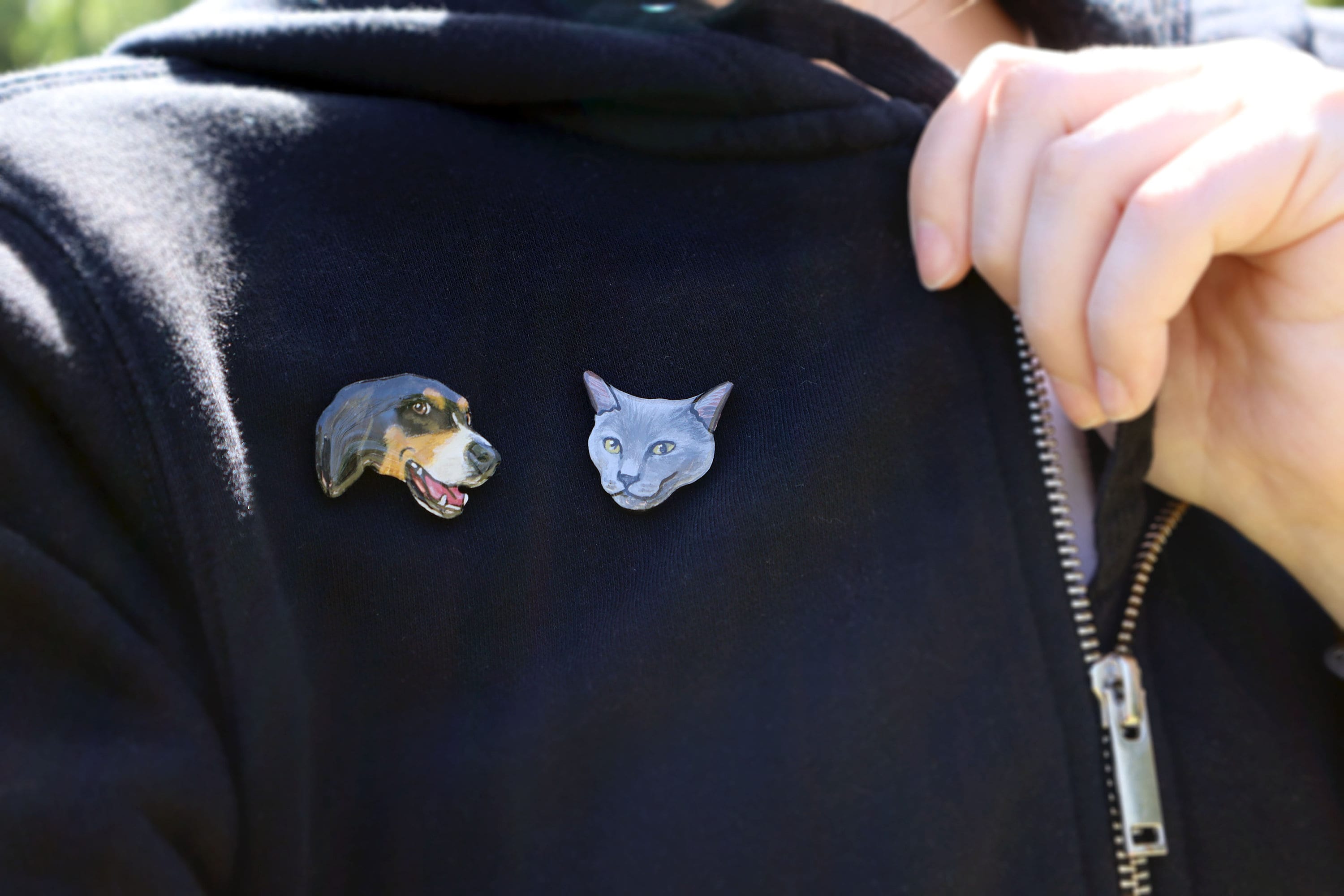 Pet Portrait Pins Personalized Pet Pin Hand Painted Custom - Etsy