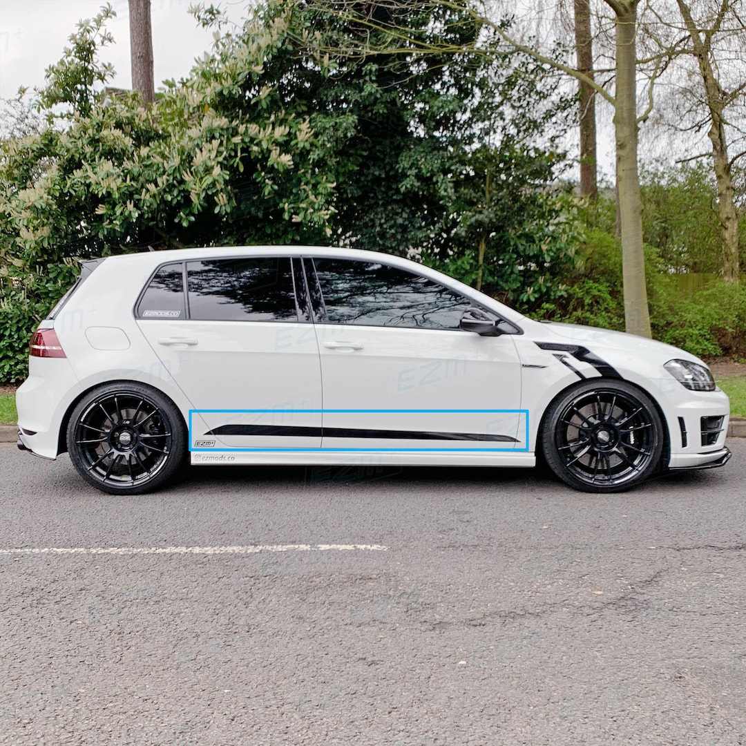 EZM Side Stripe Decals X 2 for VW Golf MK7 / MK7.5 Models R Gti Gtd Gte ...