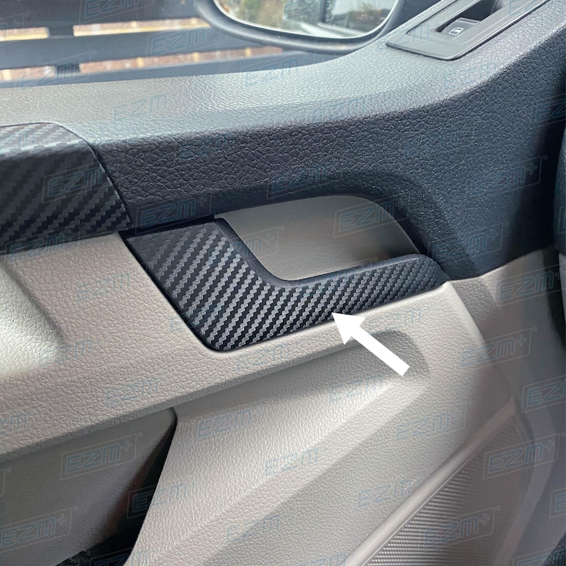 EZM Interior Door Latch Handle Cover Overlays X 2 for VW Transporter T6 ...