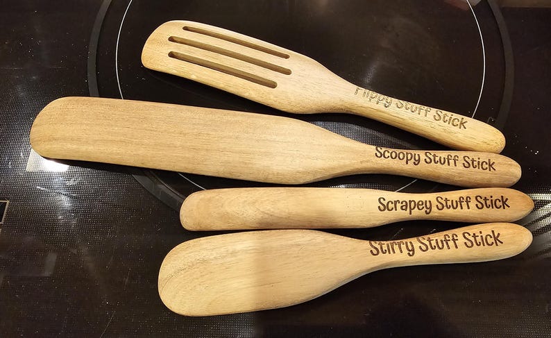Novelty Spurtle Set, Custom Laser Engraved Acacia Wood Set - Etsy