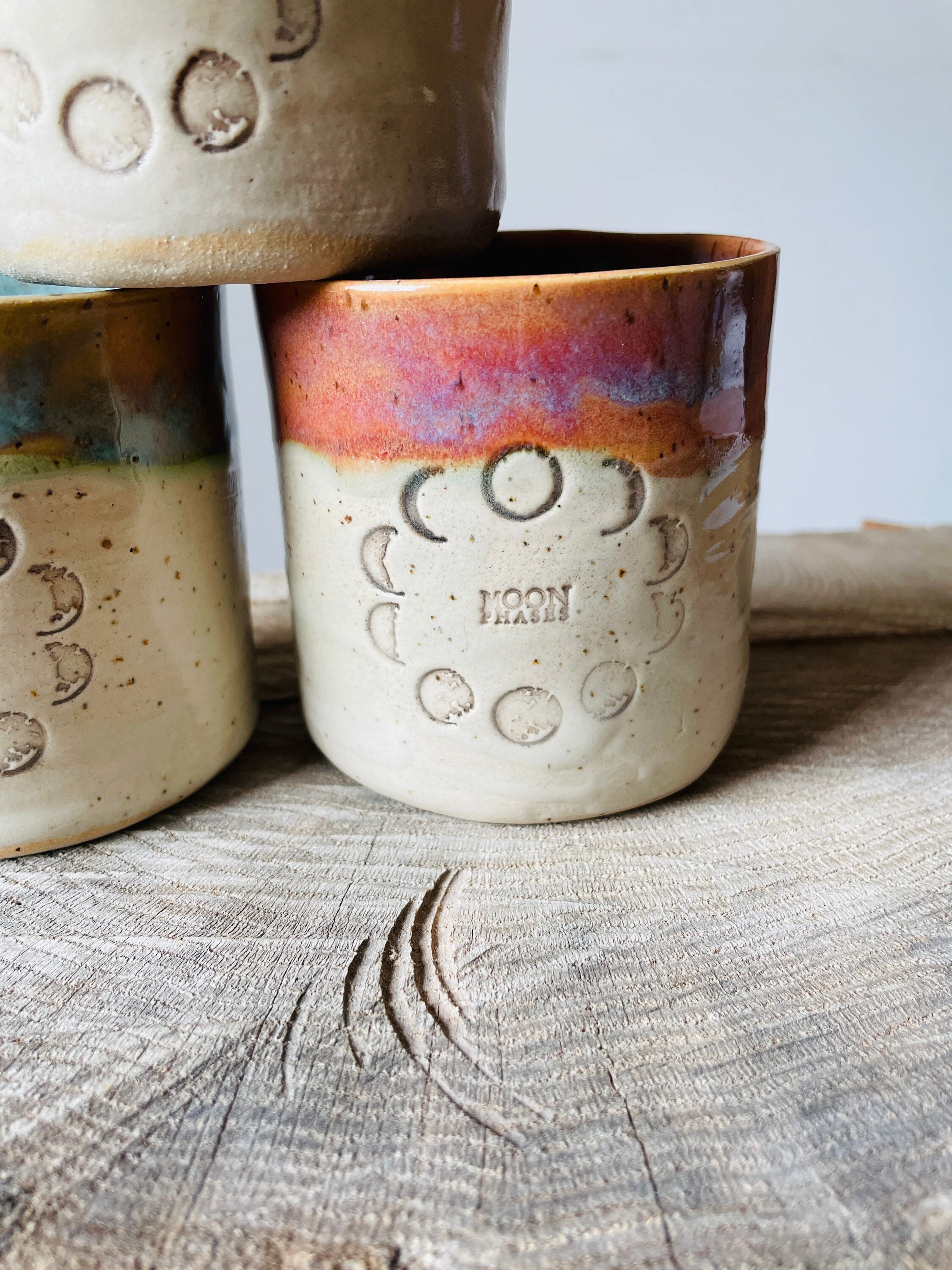 Becher Keramik Handgemacht getöpfert Mond Mondphase - Etsy.de