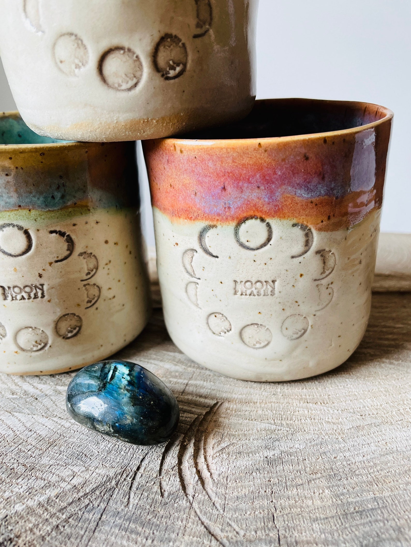 Becher Keramik Handgemacht getöpfert Mond Mondphase - Etsy.de