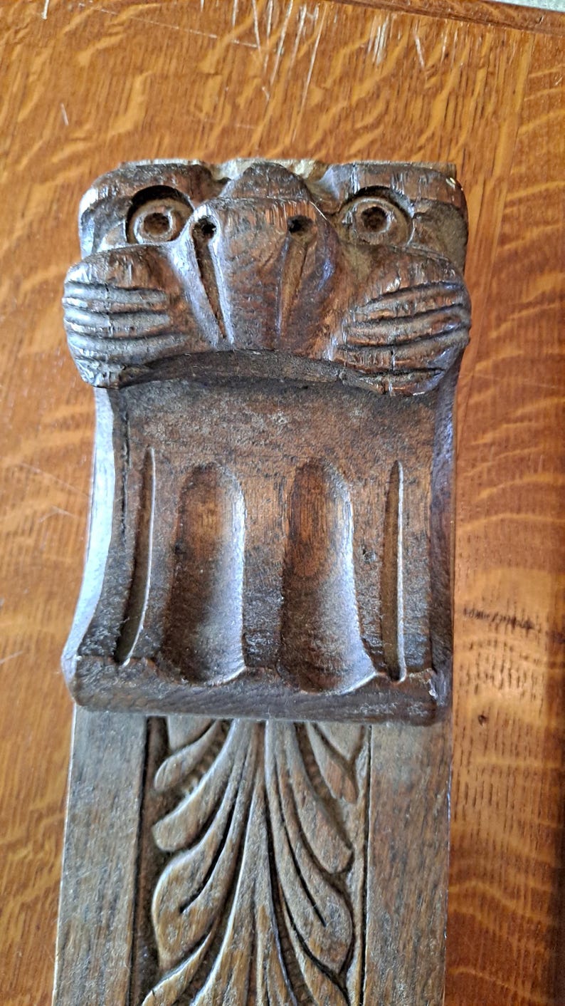 Vintage Hand Carved Lion Head Chair Arm Supports - Etsy