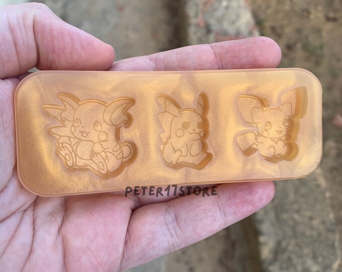 Mini Pichu, Pikachu and Raichu Mold designed by Luminous_senecio - Etsy