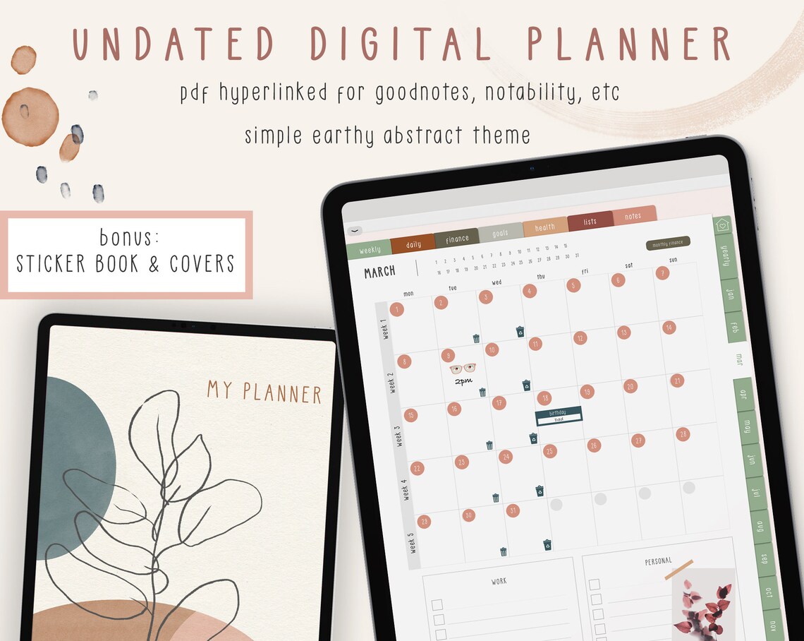 Digital Planner Goodnotes Undated Ipad Planner Goodnotes | Etsy