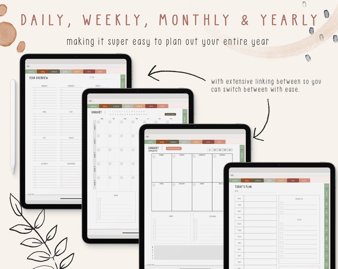 Digital Planner Goodnotes Undated Ipad Planner Goodnotes | Etsy