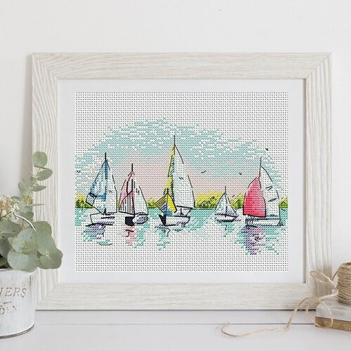 Sailin Ship Digital Pattern for Cross Stitch A Journey Into | Etsy