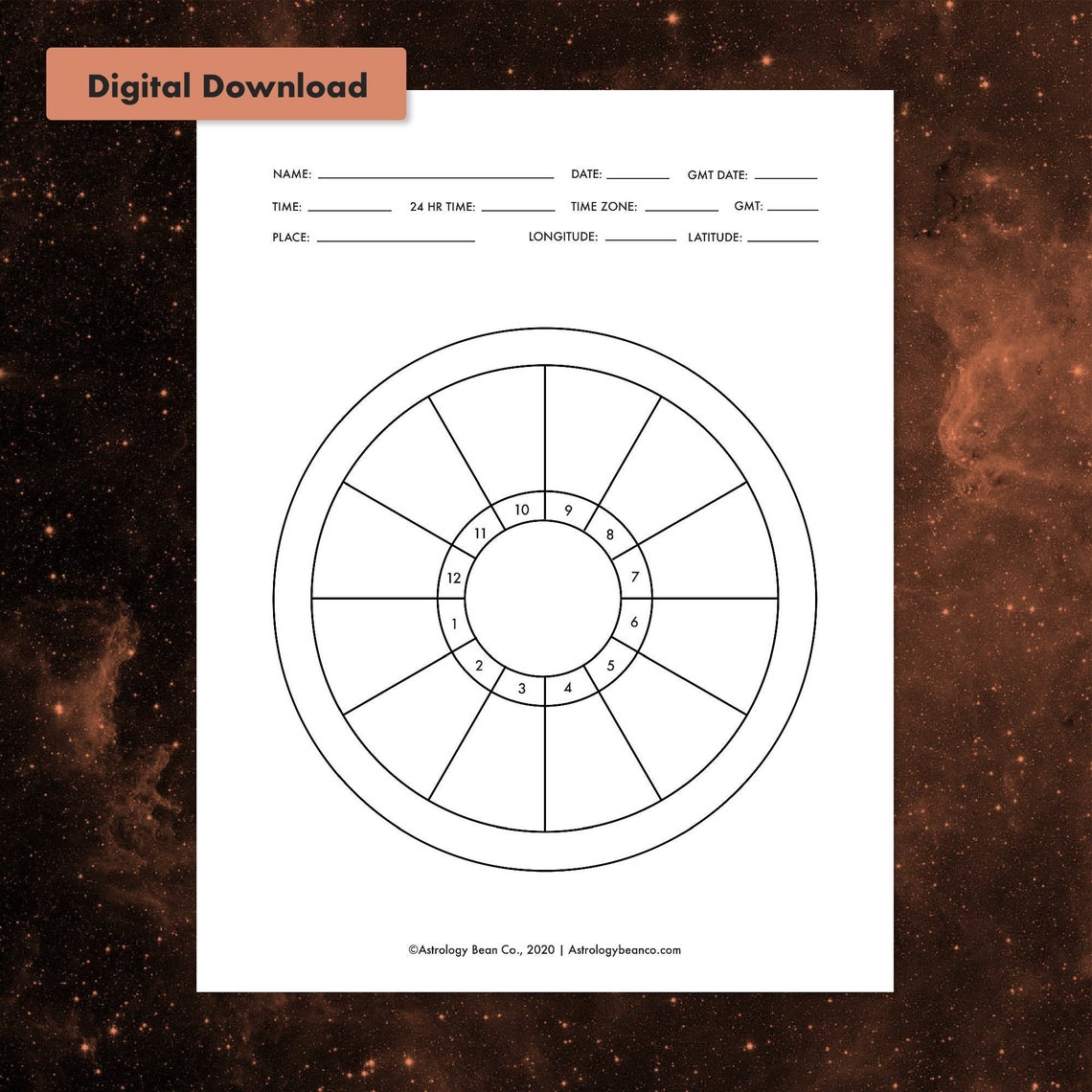 Blank Astrology Chart Digital Download Etsy Blank Astrology Chart Digital Download Etsy