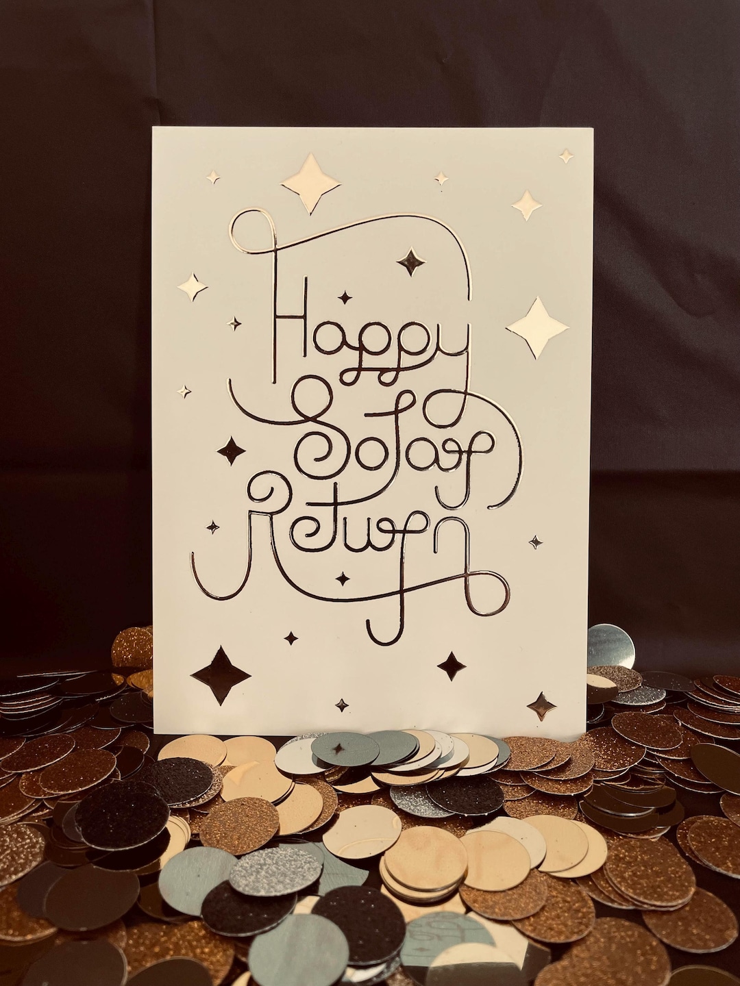 Gold "happy Solar Return" Postcards (5x7" Inches) - Etsy