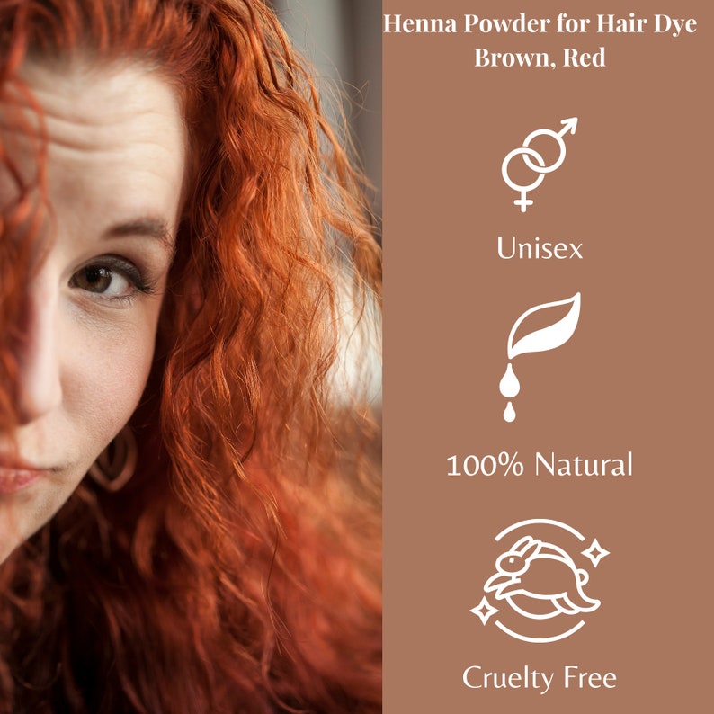 100% Pure Henna Powder for Hair Dye Red/brown Henna Hair - Etsy