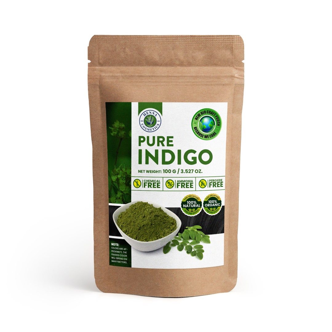 Natural Indigo Hair Dye Powder: Herbal Black & Brown Shades - Etsy